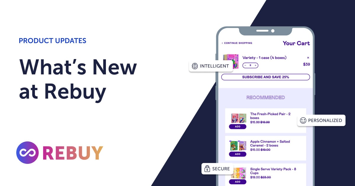 Rebuy Product Updates - Ecommerce Personalization Platform for Shopify