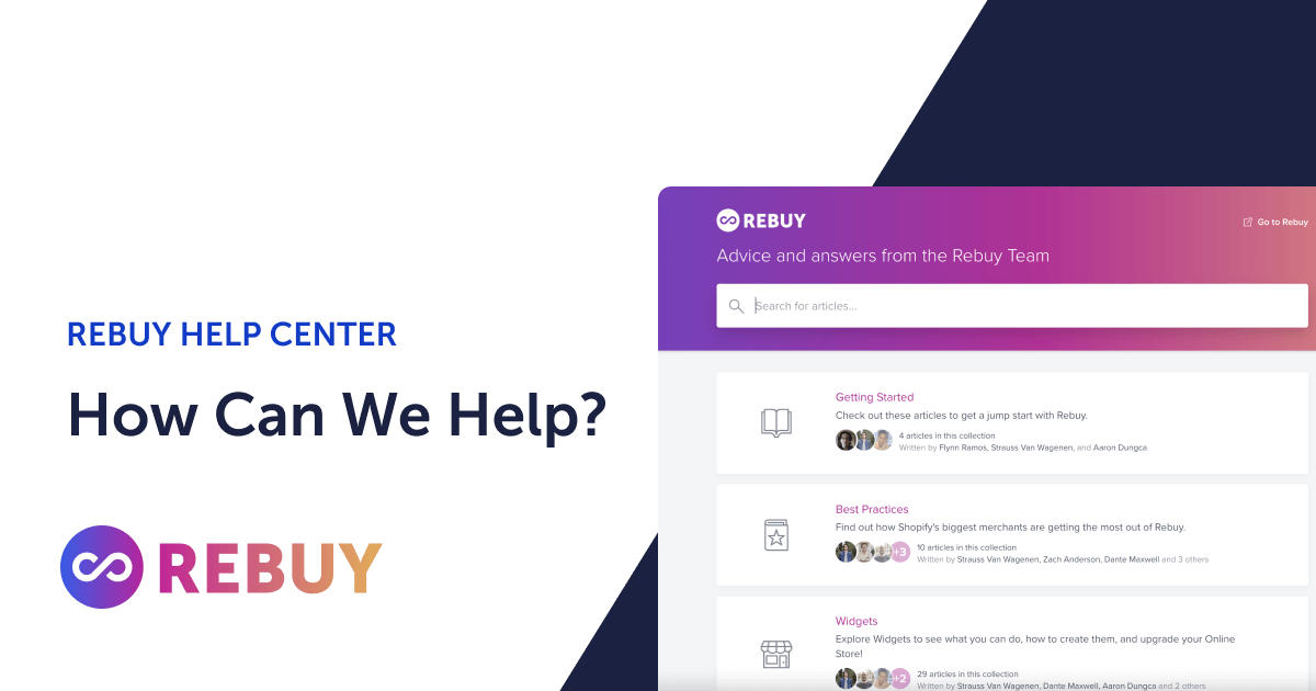 Rebuy Help Center for Customer Support - Live Chat - Help Articles ...